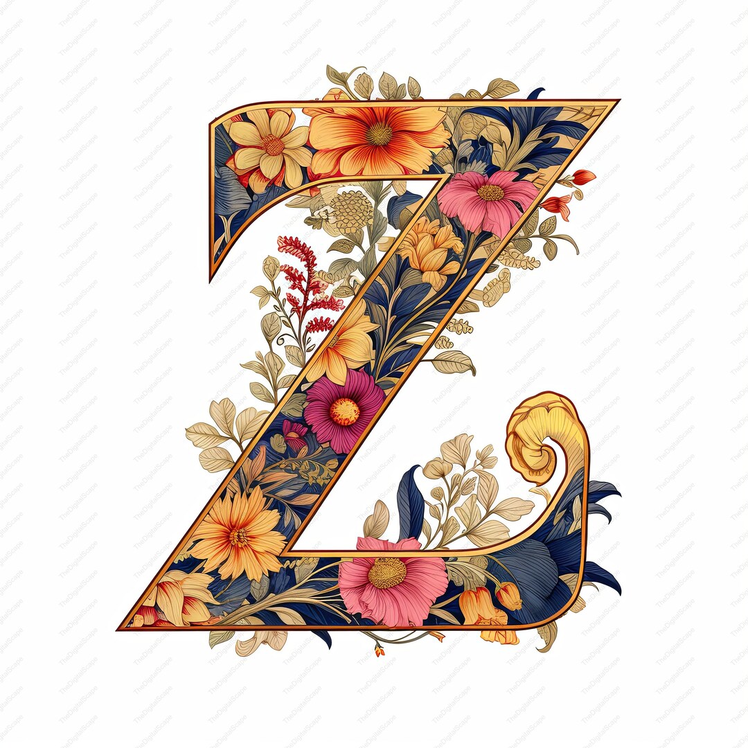 Letter Z Floral Clipart – High-quality Alphabet Print (digital Download ...