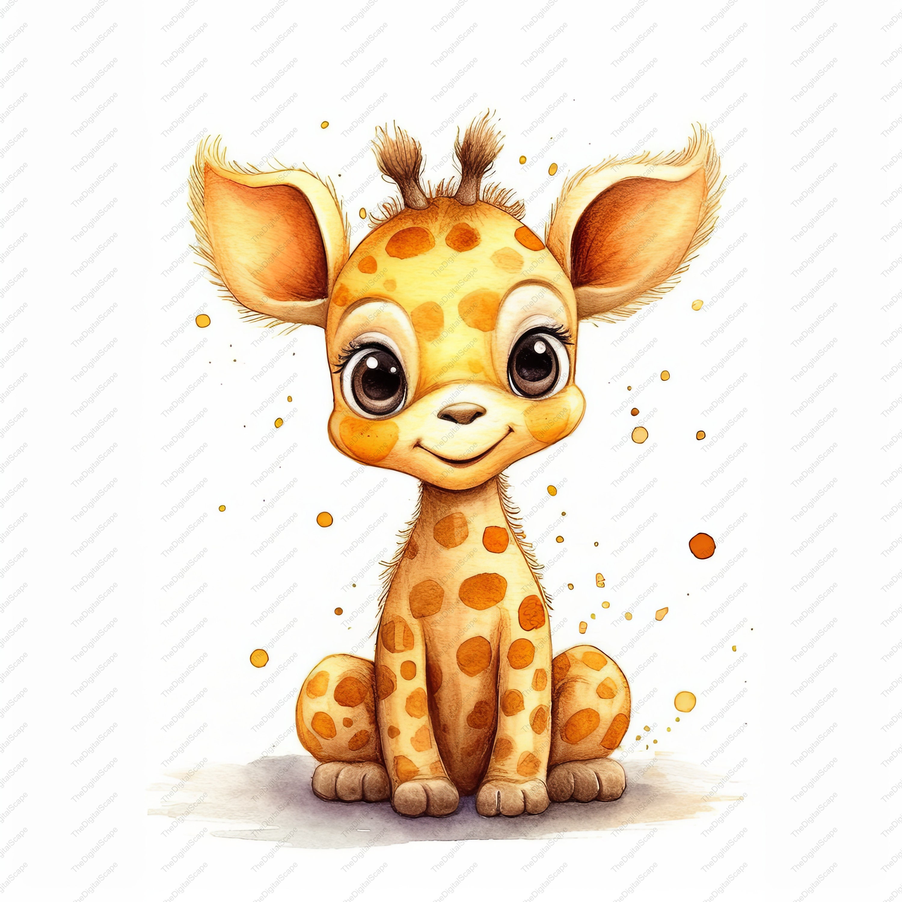 Cute Baby Giraffe Clipart - 10 High Quality Jpgs, Scrapbooks, Digital ...