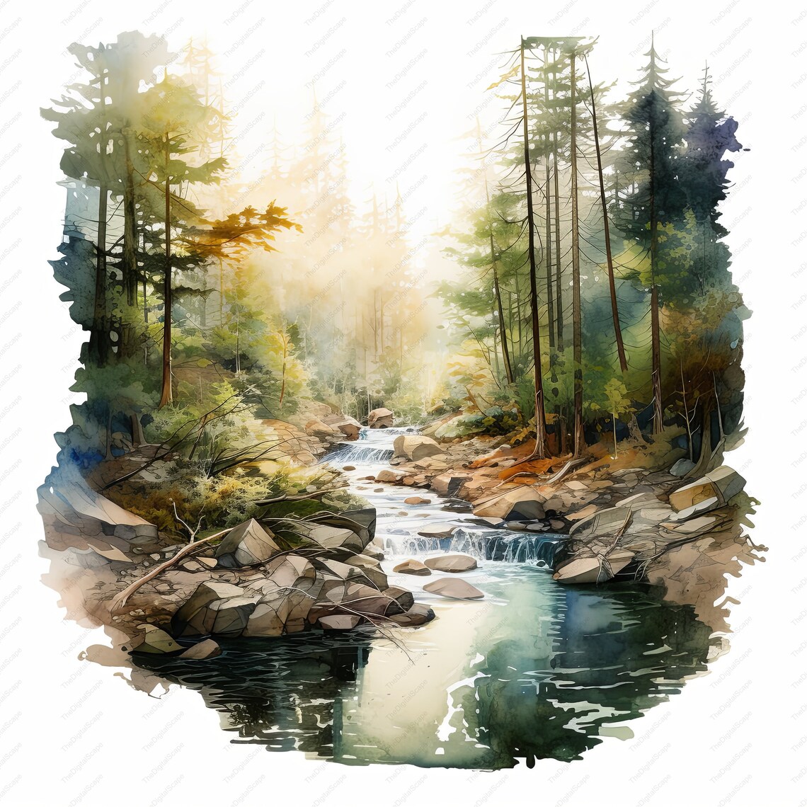 Woodland Streams Clipart 10 High Quality Jpgs, Scrapbooks, Digital ...