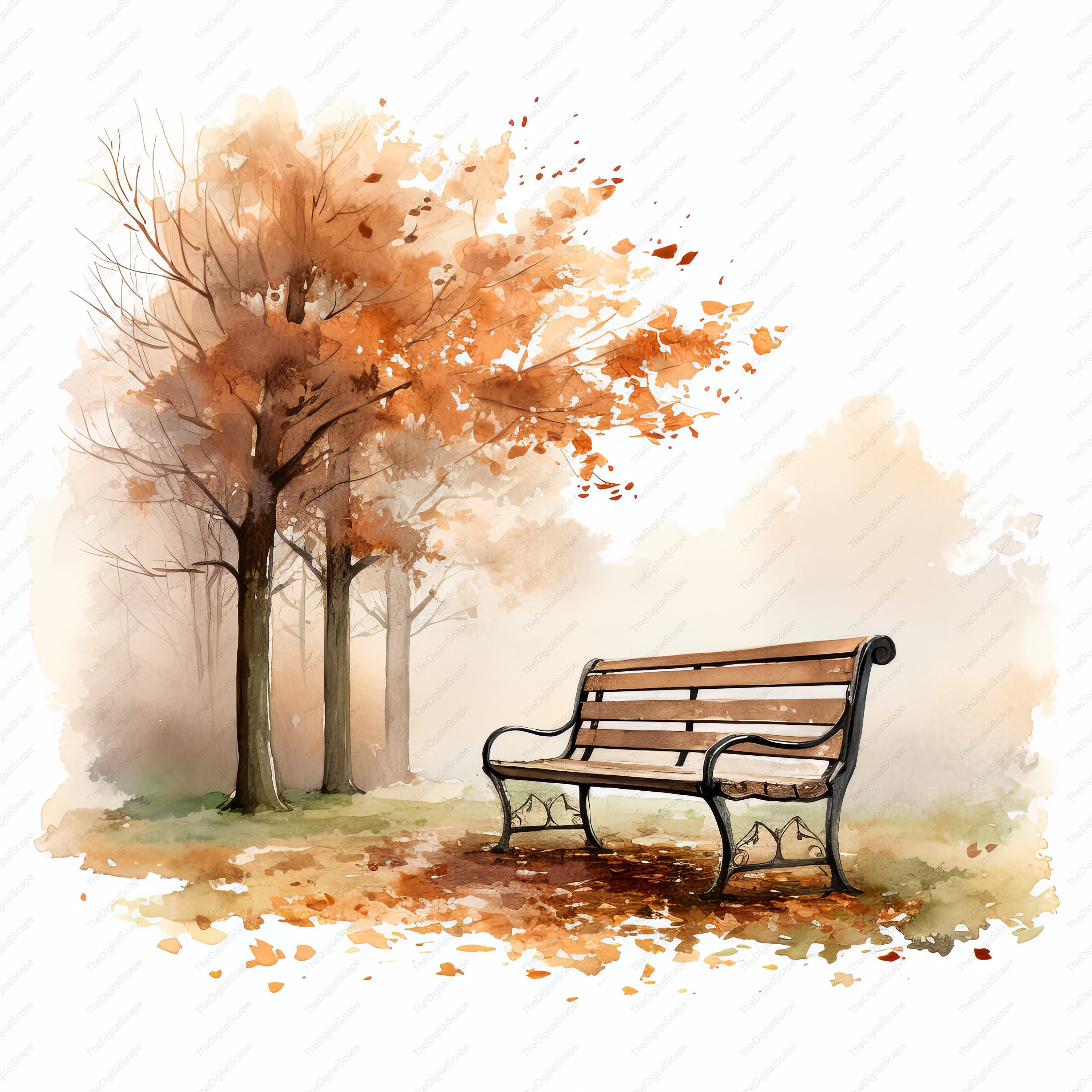 Park Bench Clipart 10 High Quality Jpgs, Scrapbooks, Digital Craft ...