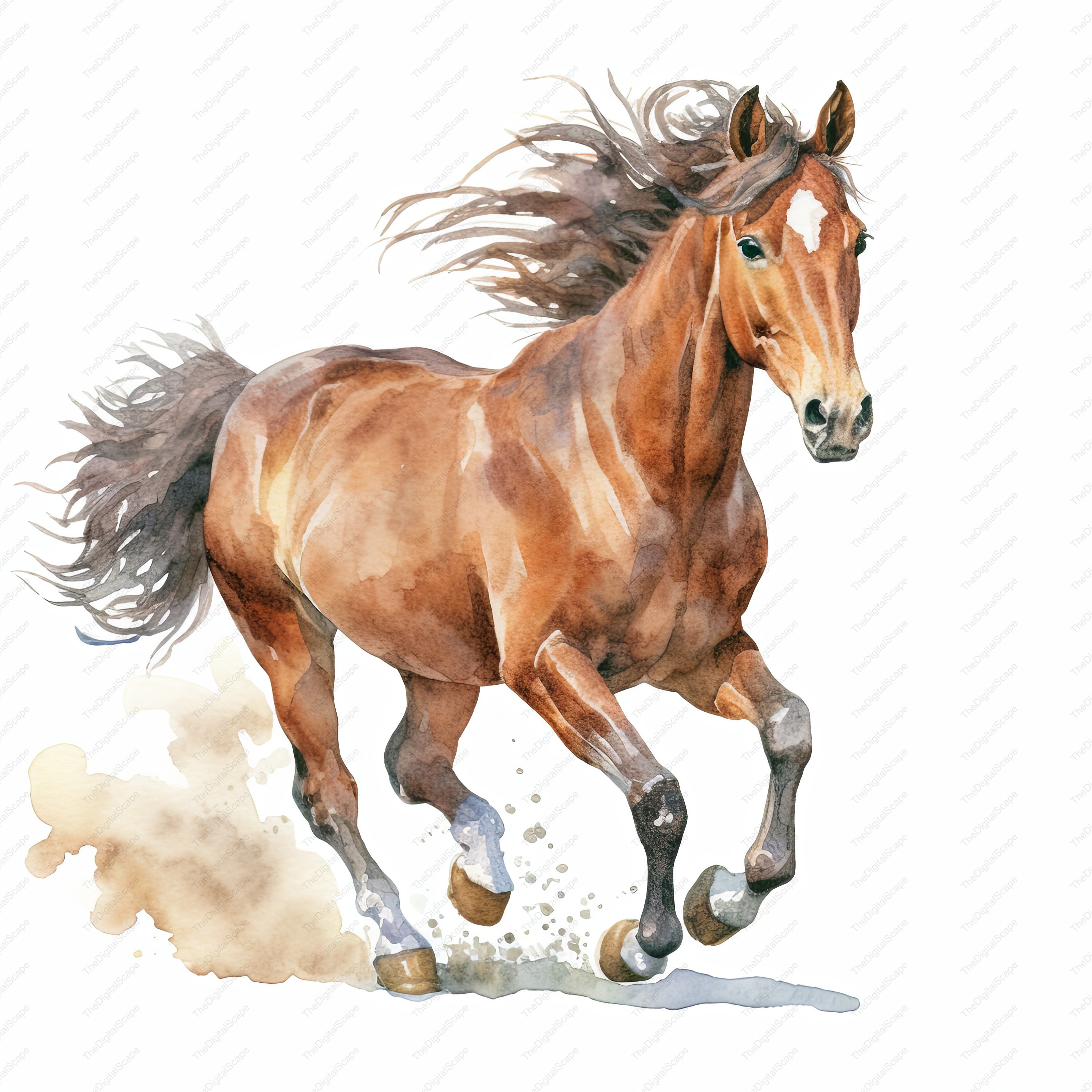 Horse Galloping Clipart - 10 High Quality Jpgs, Scrapbooks, Digital ...