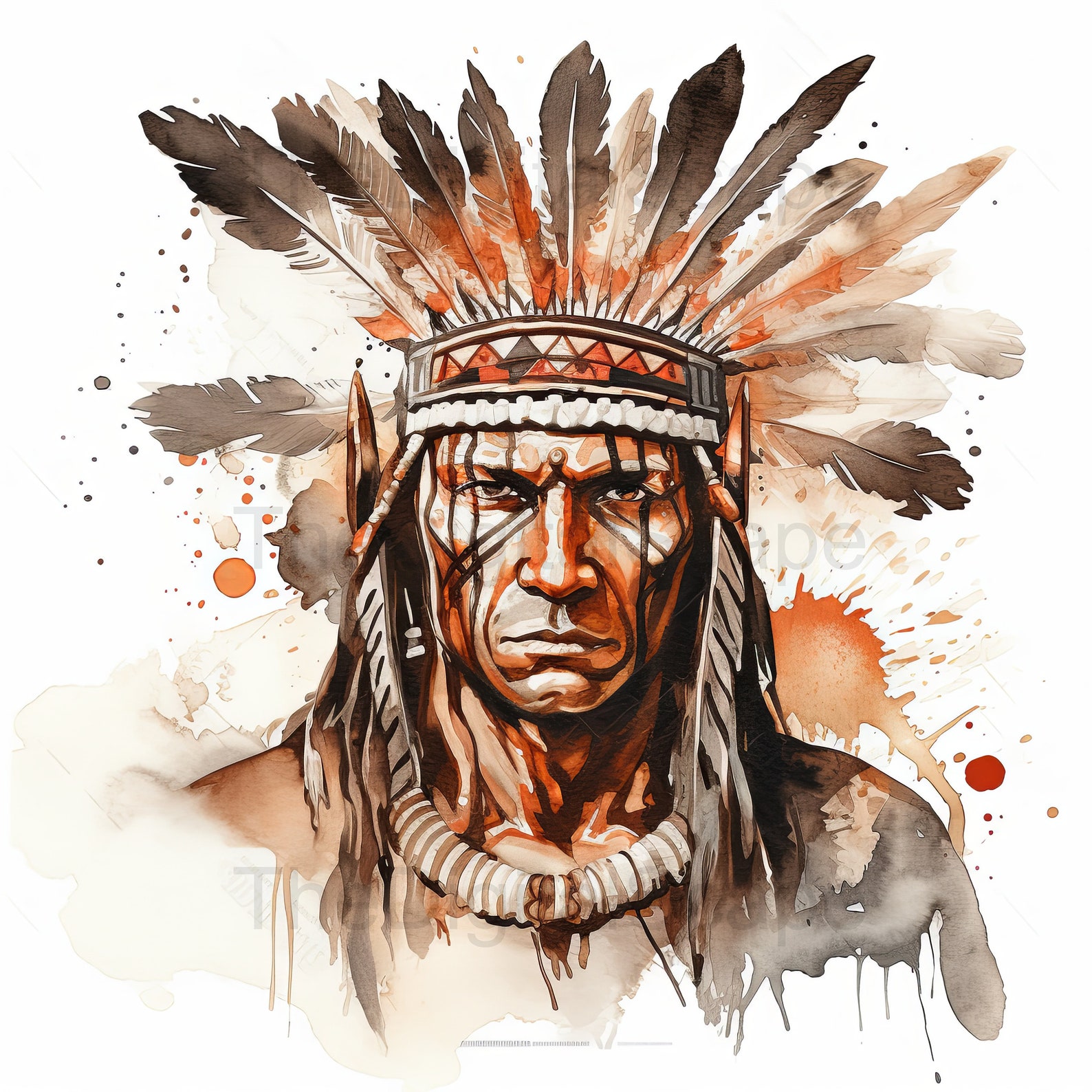 Native American Man Clipart - 10 High Quality Jpgs, Scrapbooks, Digital ...