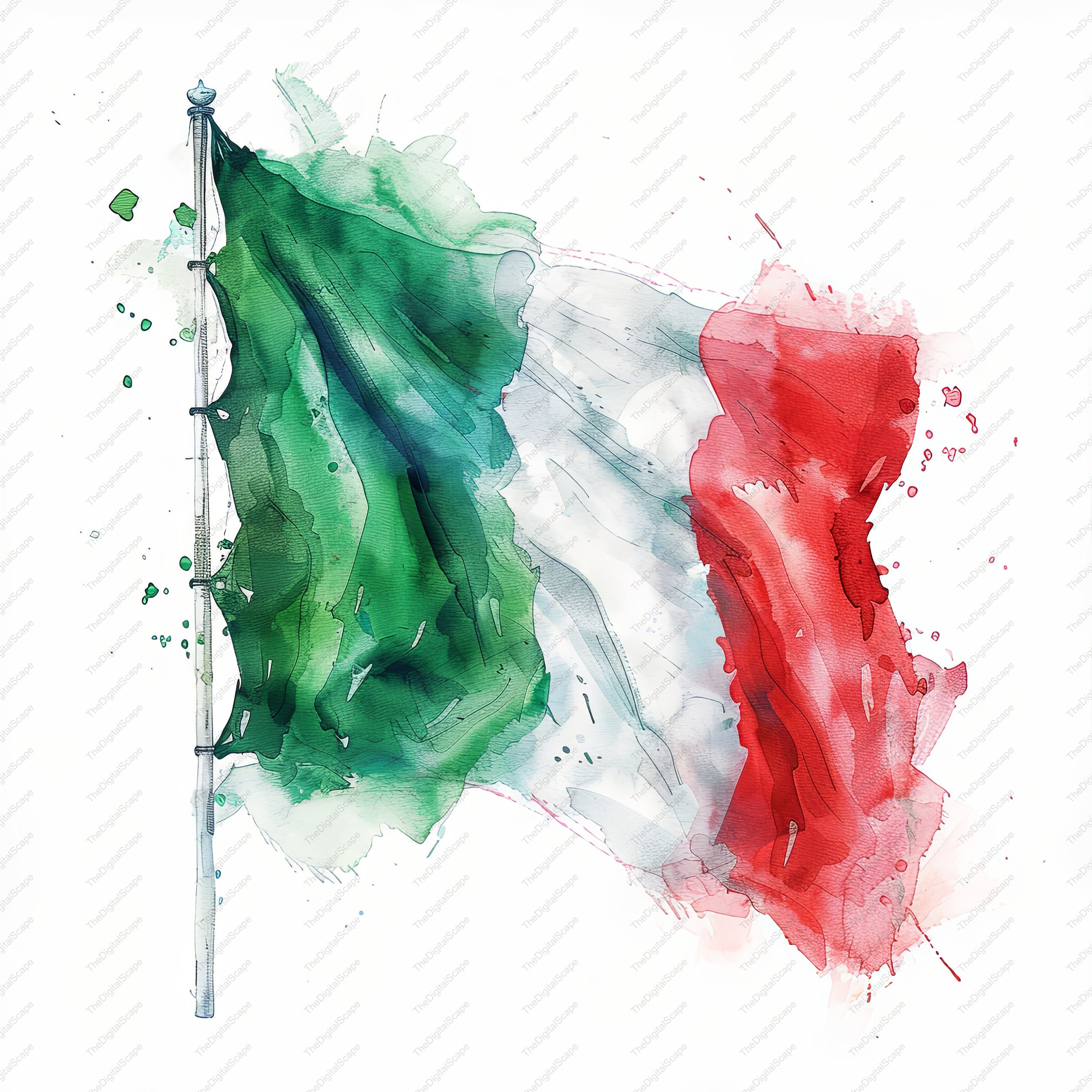 Italian Flag Clipart 10 High Quality Jpgs, Scrapbooks, Digital Craft ...