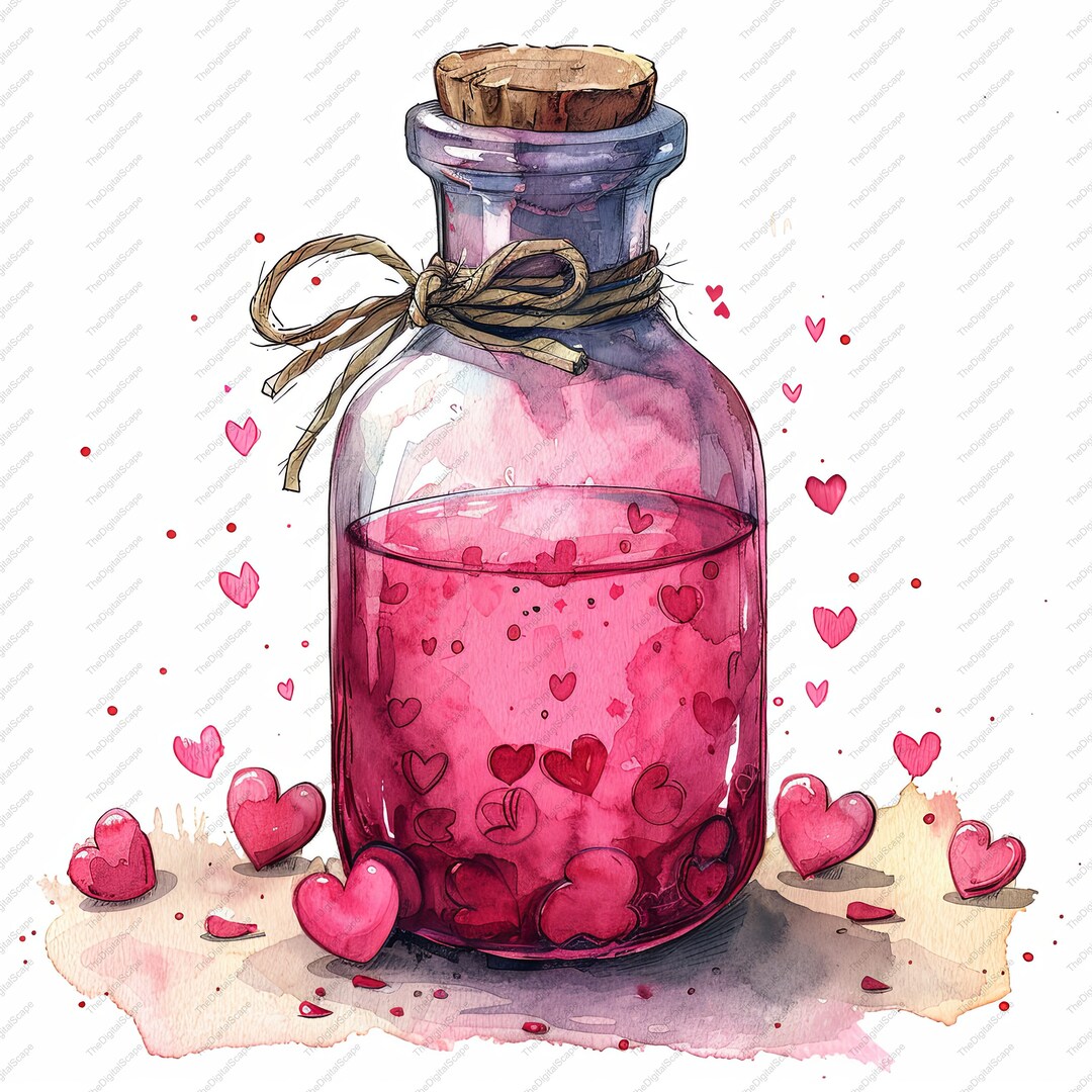 Love Potion Clipart – Valentine's Day Graphics, Commercial Use (jpgs ...