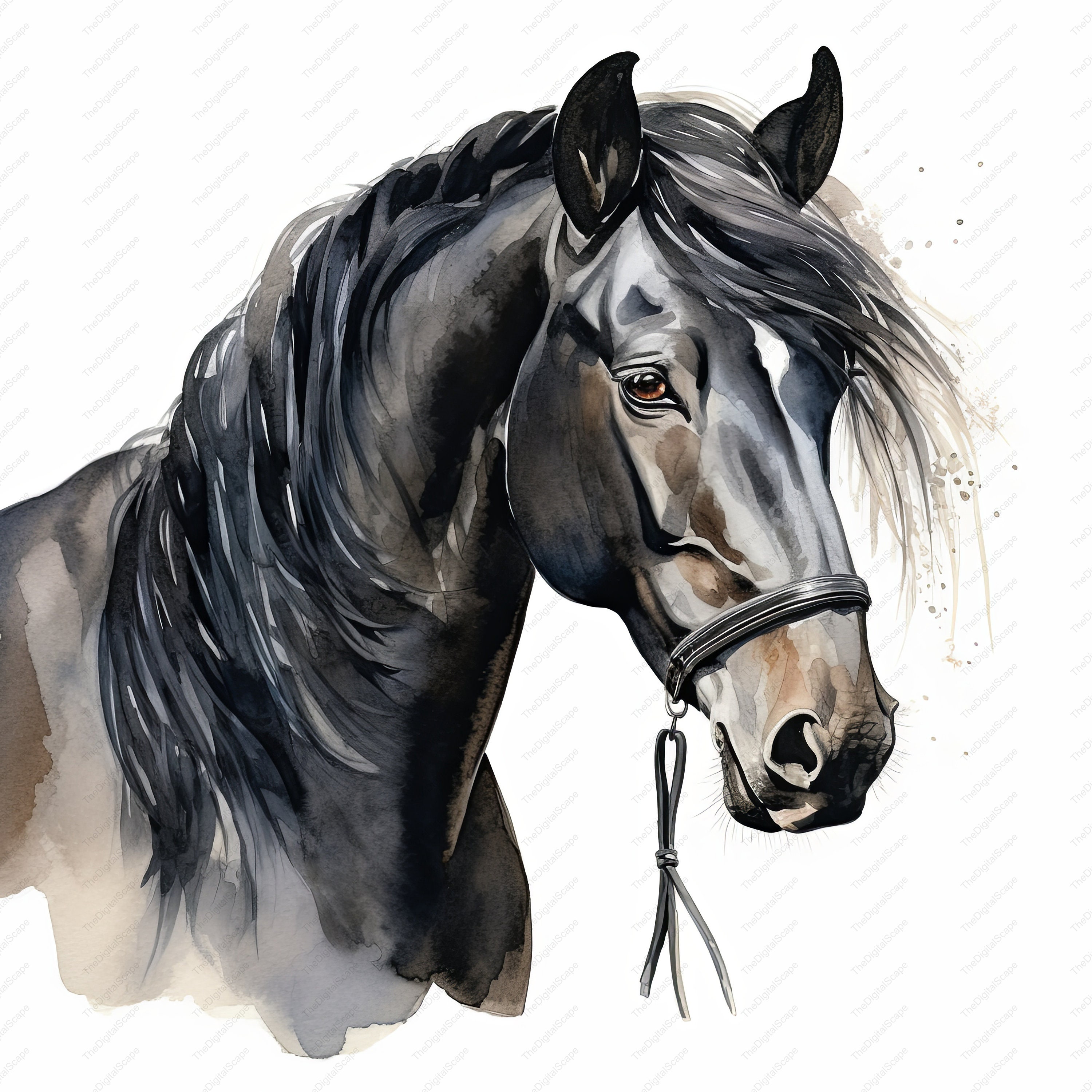 Black Horse Watercolor Clipart – Commercial Use, Digital Download - Etsy