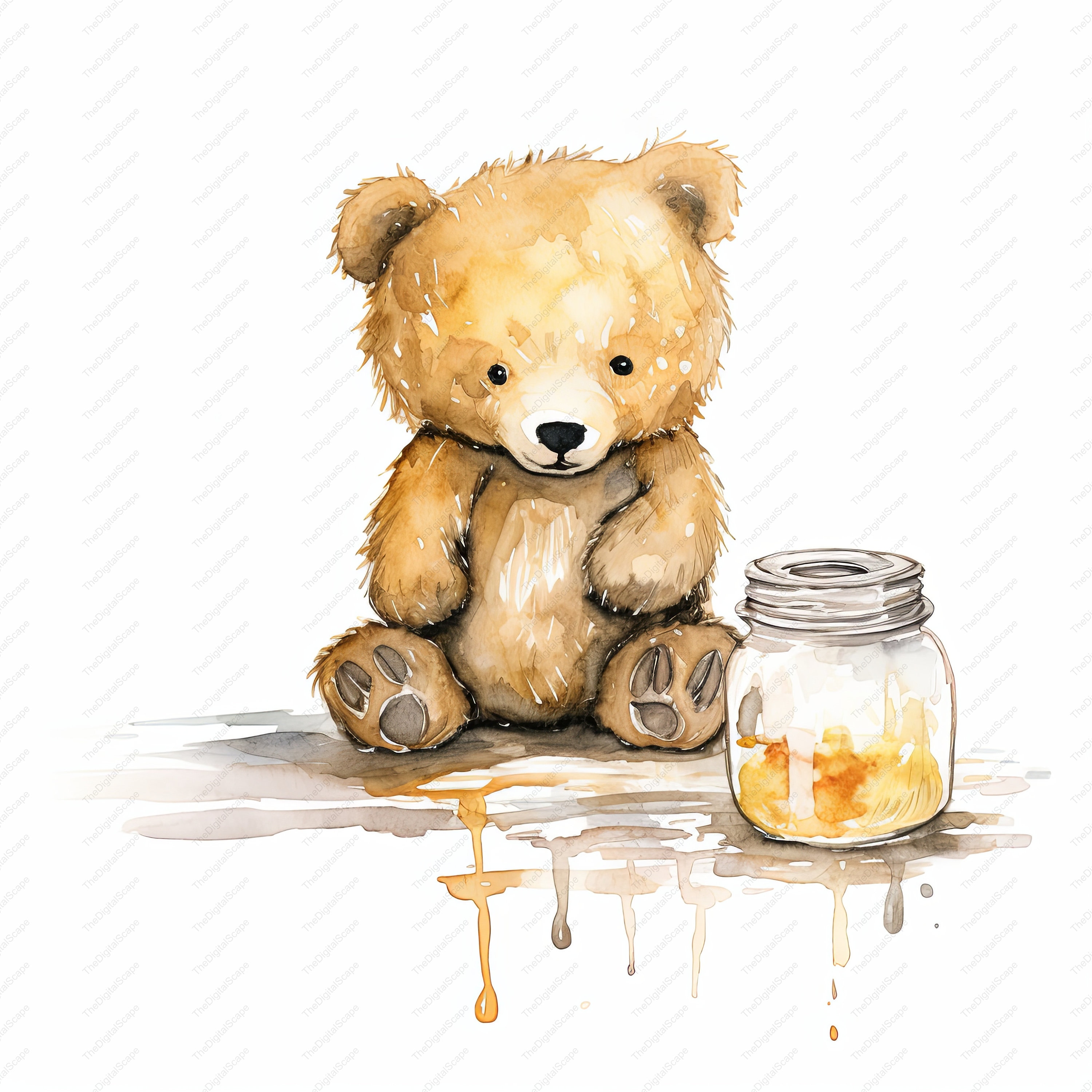 Honey Teddy Bear Clipart – Cute Bear Jpgs for Scrapbooking (digital ...