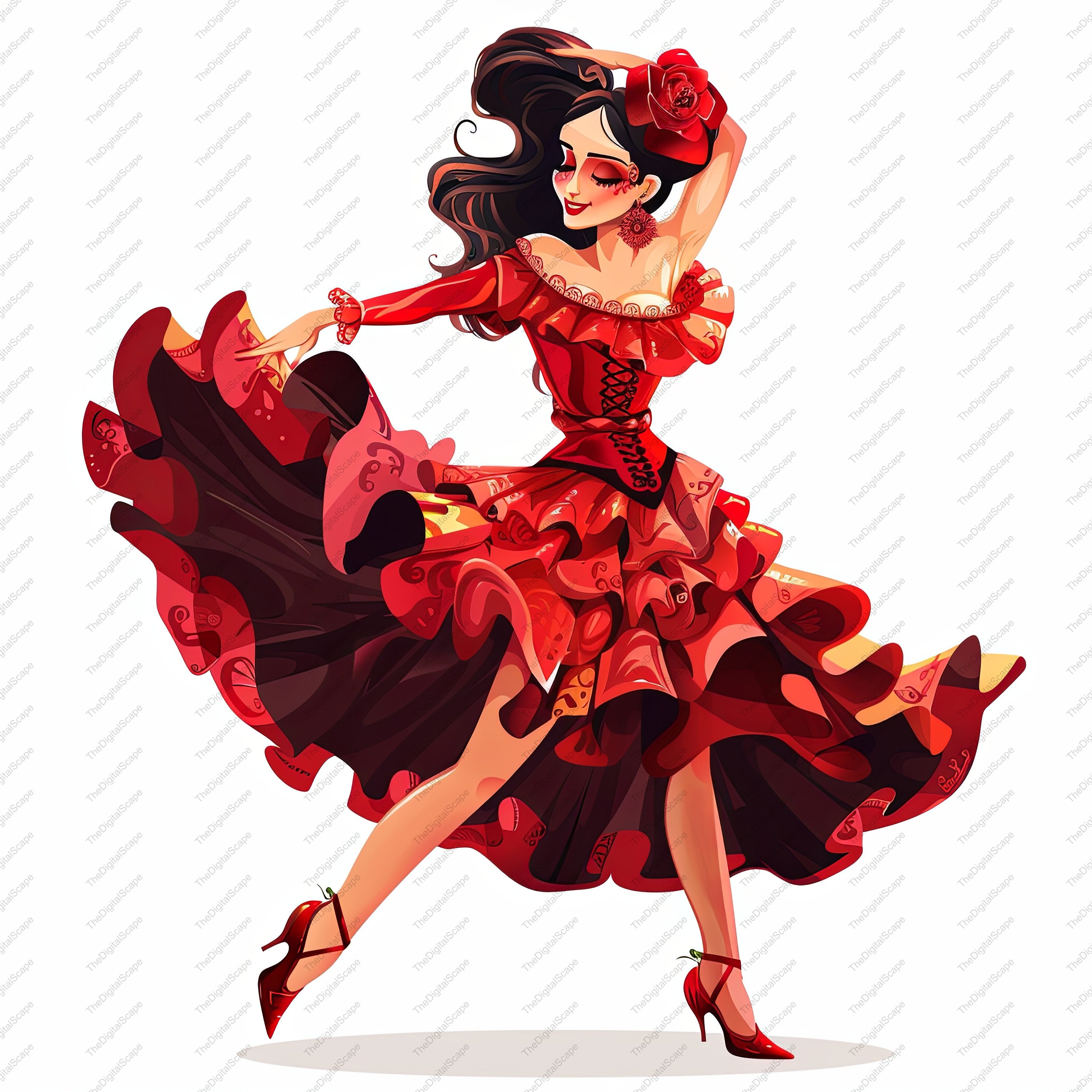 10 Cartoon Spanish Dancers Clipart High Quality Jpgs, Scrapbooks ...