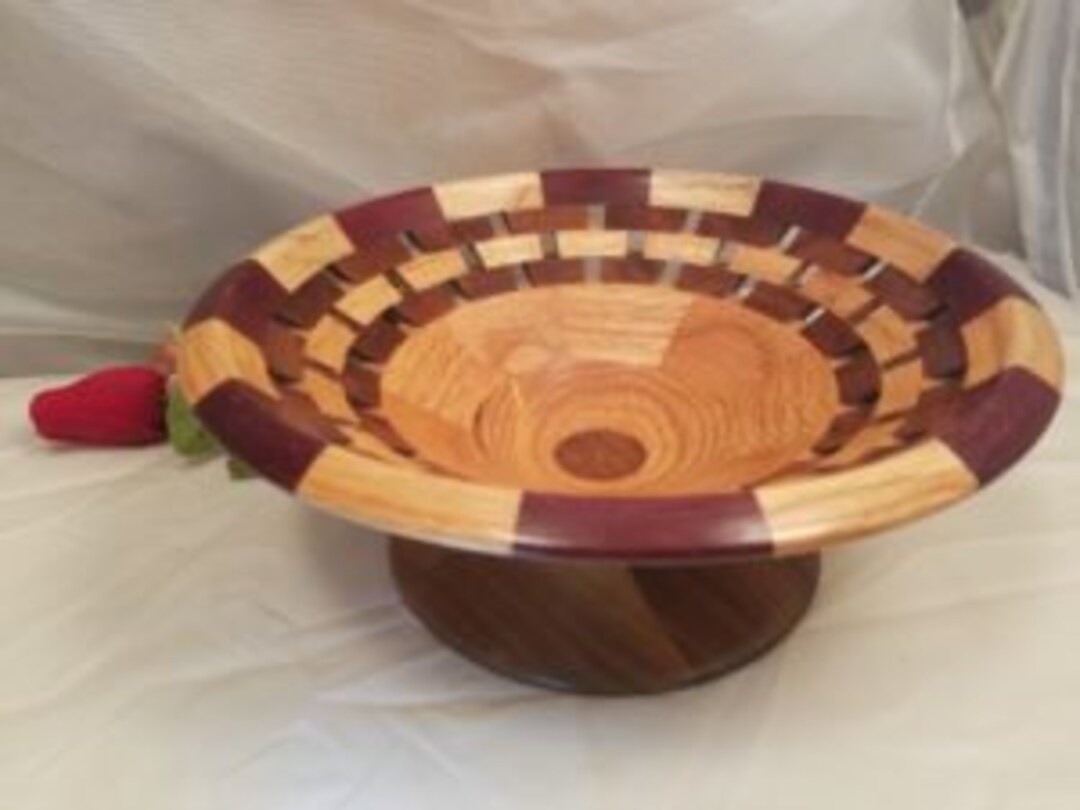 Oak/purpleheart Open Segment Bowl - Etsy