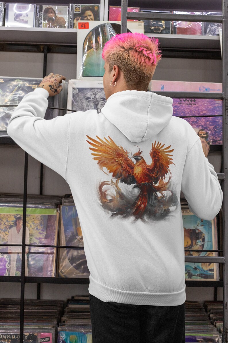 Phoenix Hoodie, Organic Cotton Hoodie, Mens Hoodie, Hooded Sweatshirt ...