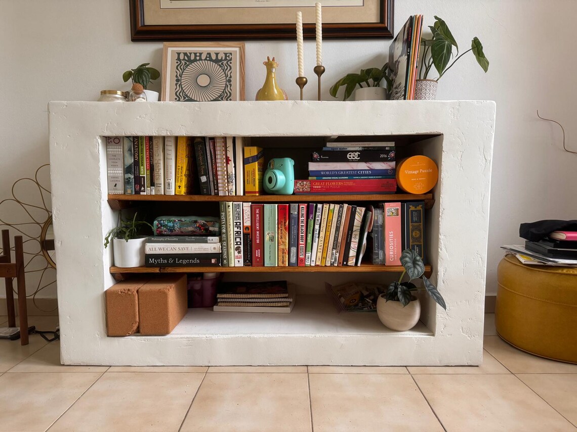 Custom Plaster Book Shelf | Console | Bookcase | Entertainment Stand ...