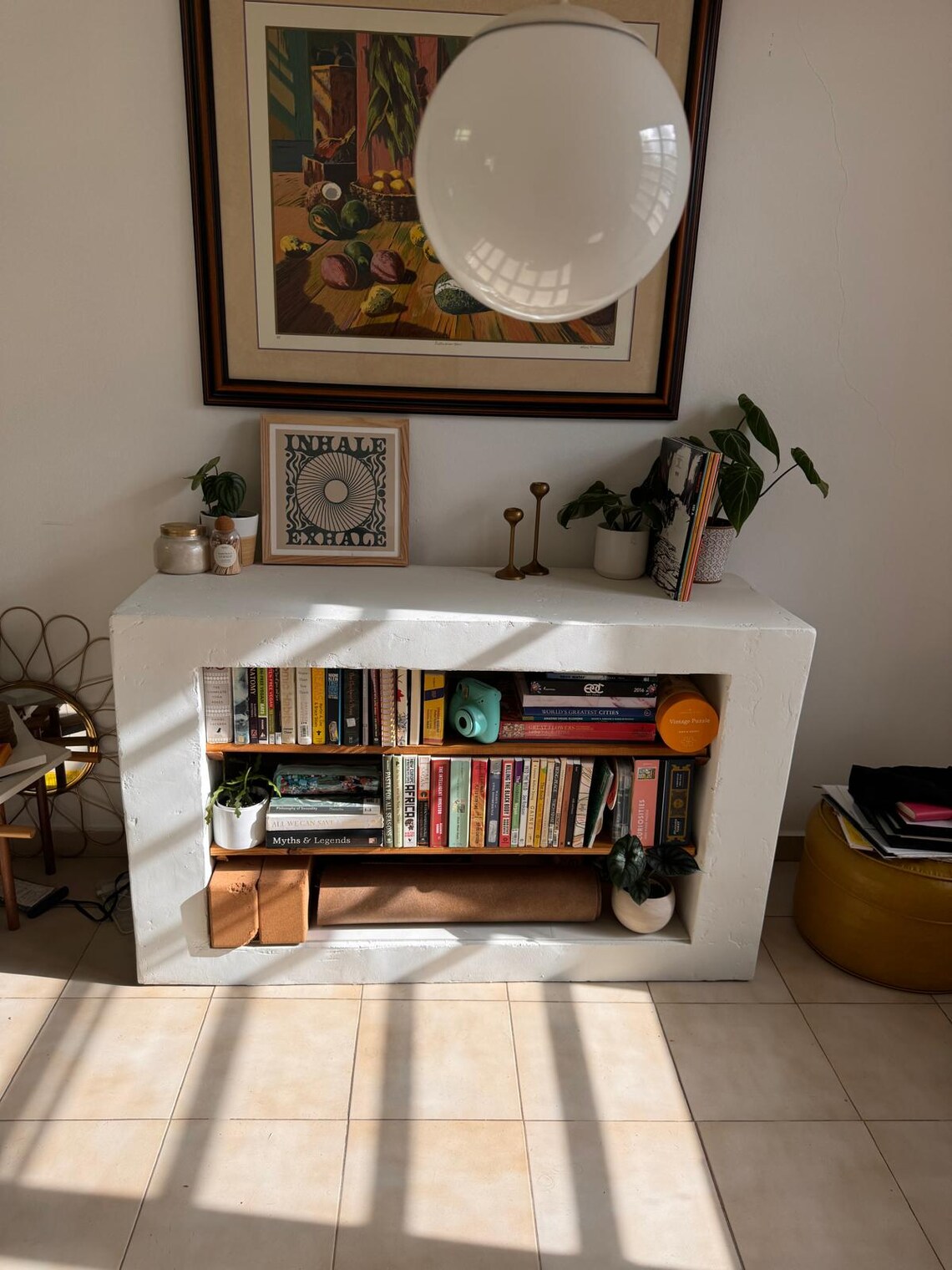 Custom Plaster Book Shelf Console Bookcase Entertainment Stand Storage ...