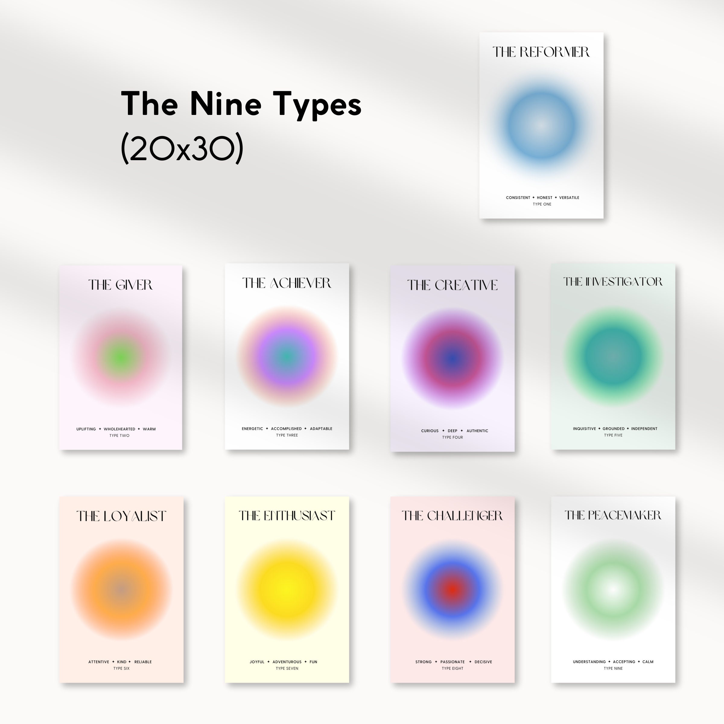 Enneagram 4 Aura Poster for Enneagram Lover Type 4, the Individualist, the Creative - Etsy