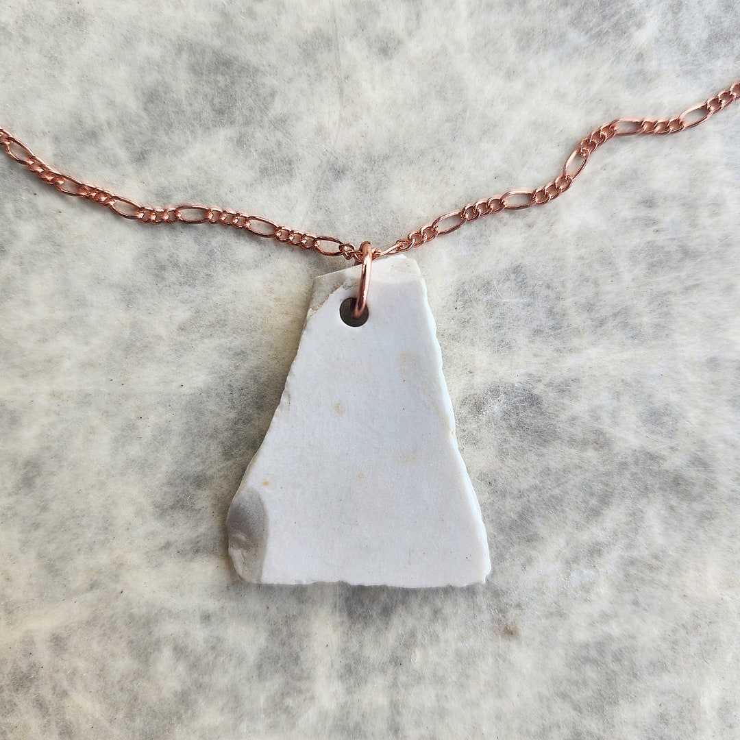 TEPCO Porcelain Sea Glass Shard Pendant Necklace - Etsy