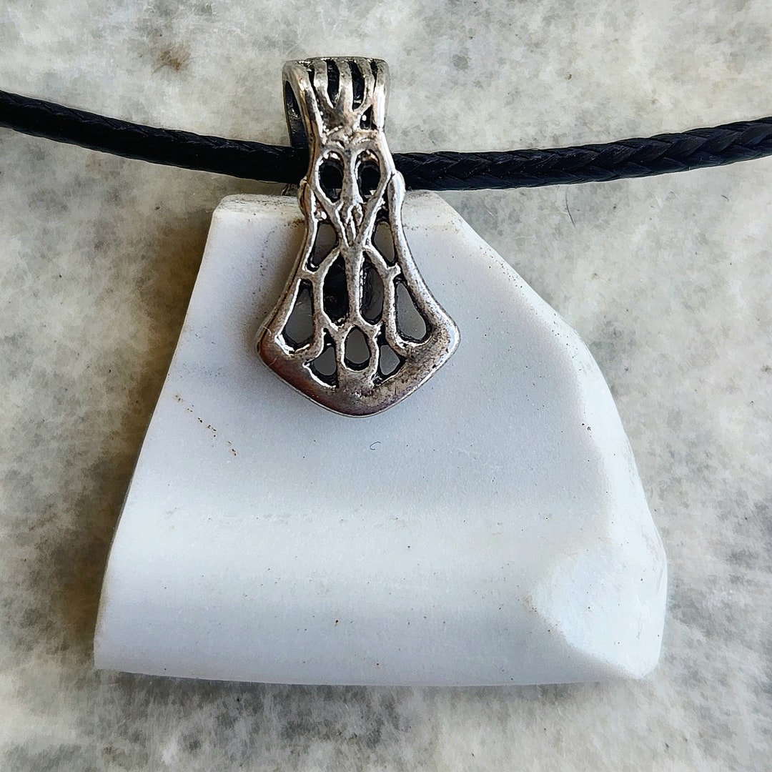 TEPCO Porcelain Sea Glass Shard Pendant Necklace - Etsy