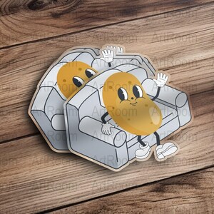 Cute Couch Potato Digital Download, Instant Download PNG FILE 300 DPI ...