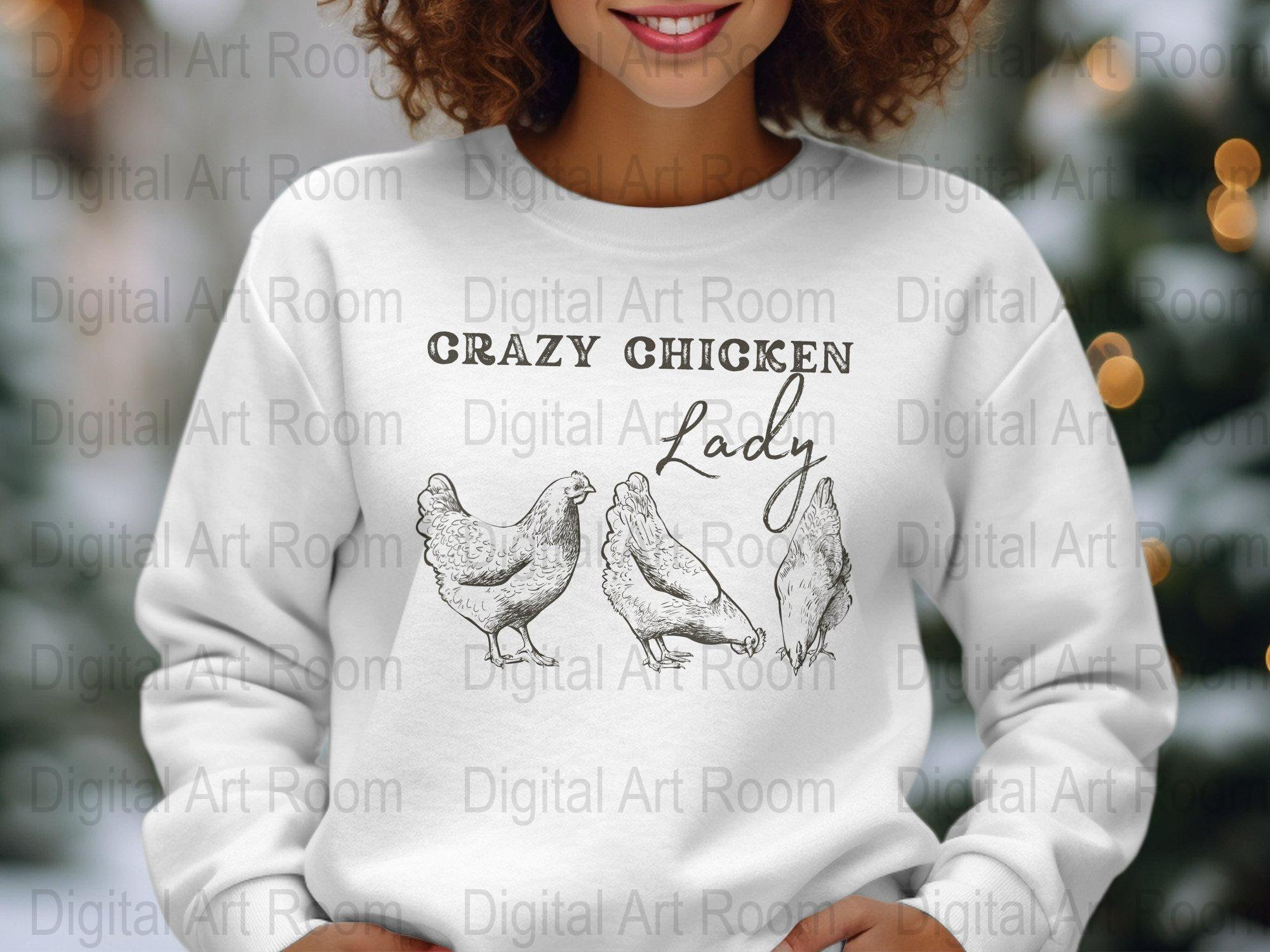 Crazy Chicken Lady PNG Digital Download, Vintage Crazy Chicken Lady ...