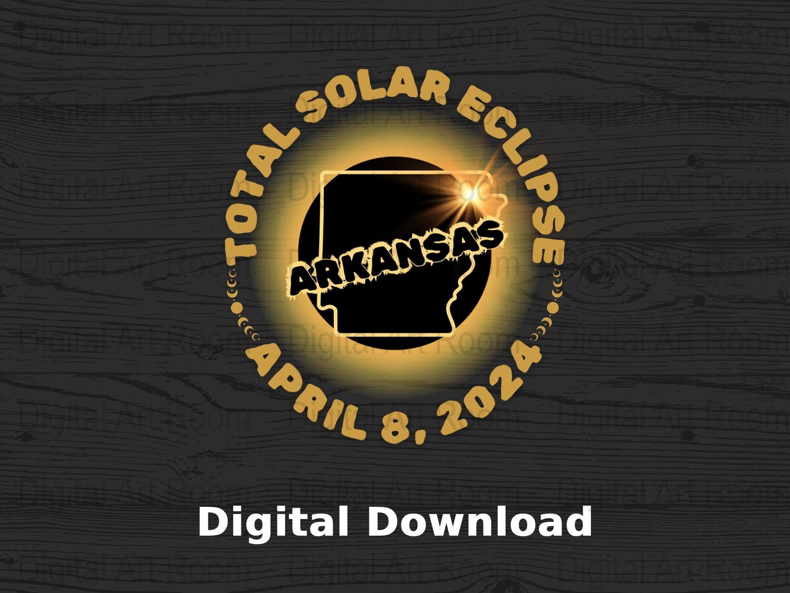 Solar Eclipse Arkansas 2024 Digital Download, Arkansas Solar Eclipse ...