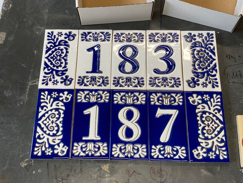Ceramic House Numbers, Outdoor Address Numbers, Custom Color Decorative ...