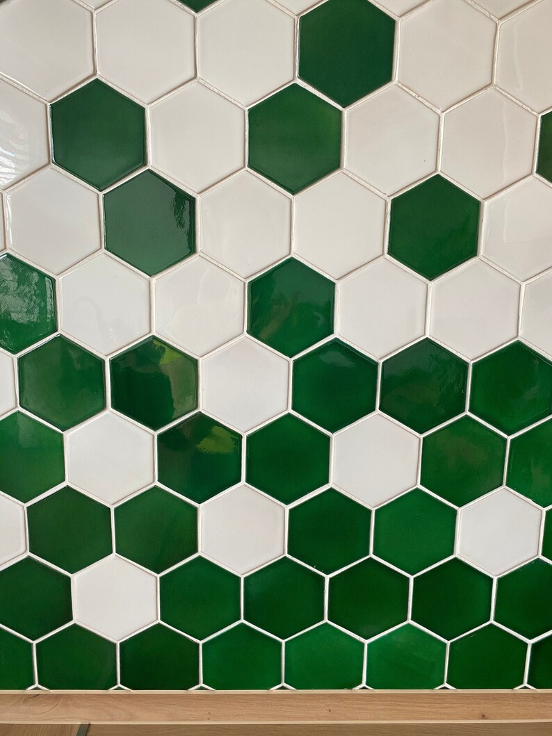 Green Crackle Ceramic Tile, Hexagon or Any Shape, Kitchen/bathroom ...