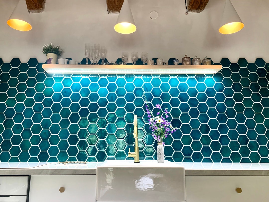 Ceramic Tiles With Cracked Blue Glaze, Kitchen Backsplash, Bathroom ...