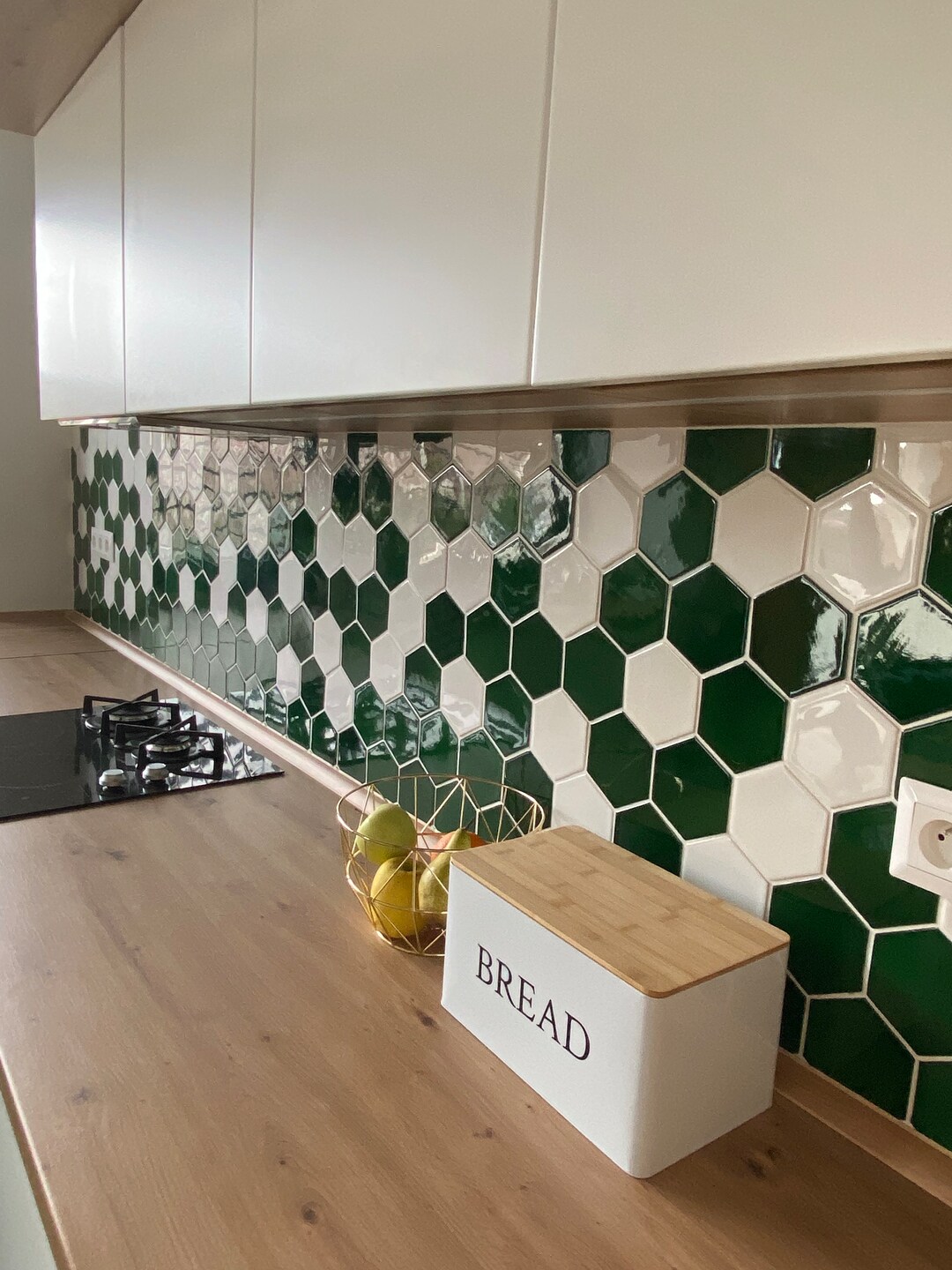 Green Crackle Ceramic Tile, Hexagon or Any Shape, Kitchen/bathroom ...