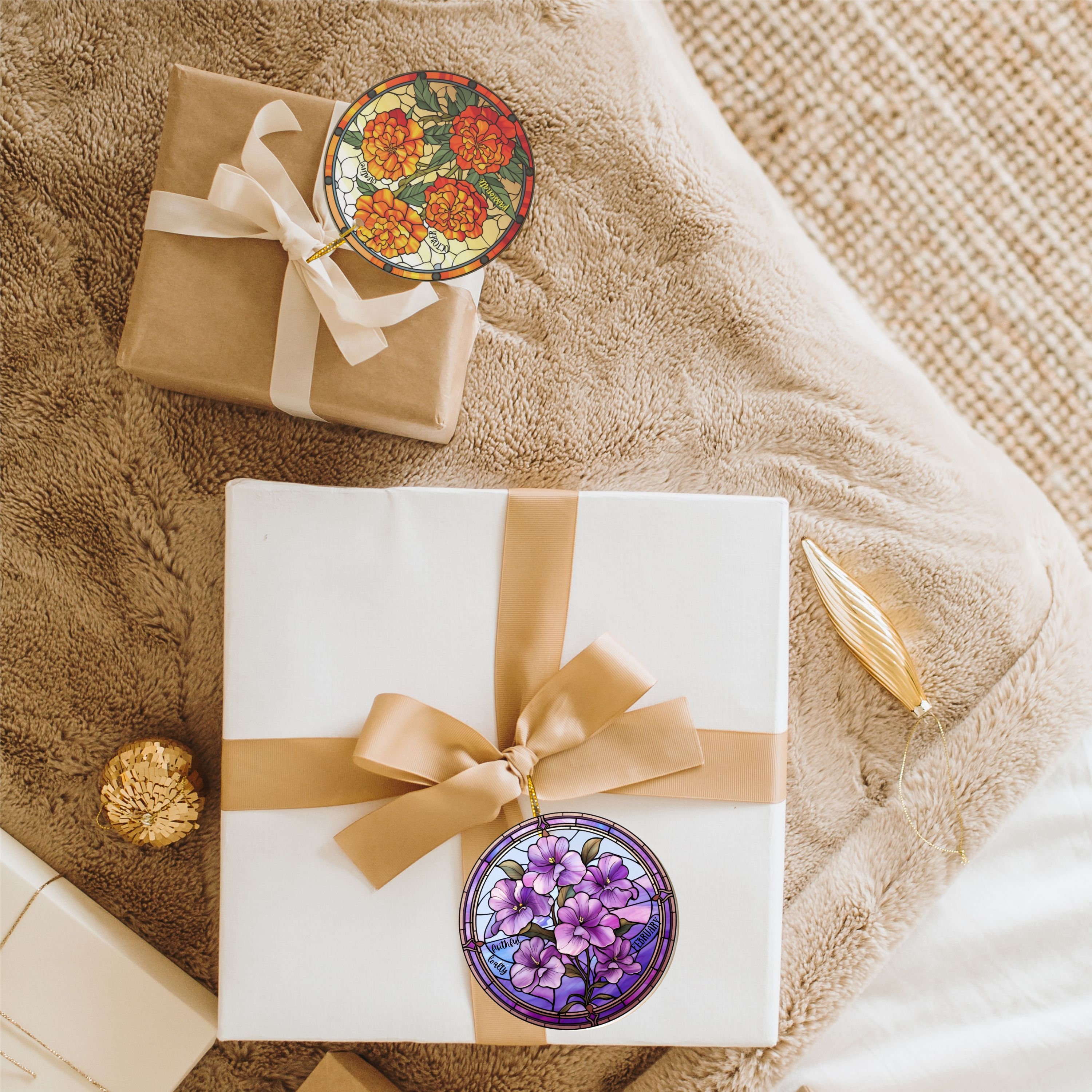 May Lillies Birth Flower Stained Glass Look With Ink on Ceramic ...