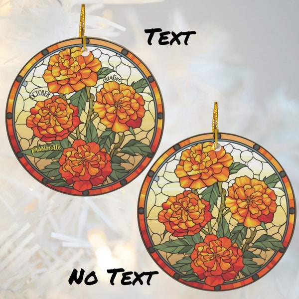 Stained Glass Flowers Marigold - Etsy