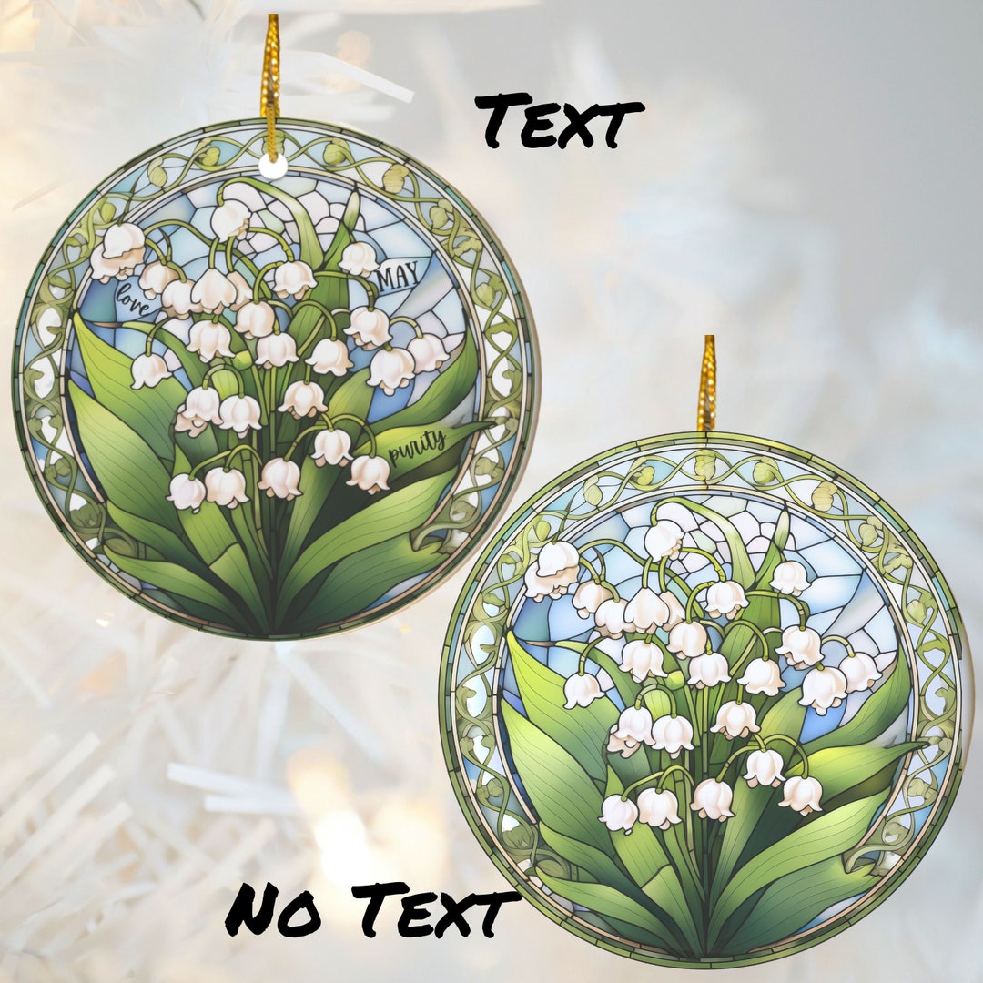 May Lillies Birth Flower Stained Glass Look With Ink on Ceramic ...