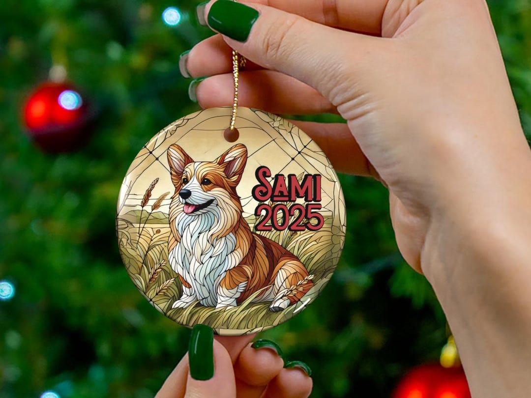 Corgi Personalized Faux Stained Glass Ornament Makes a Cute Corgi Gift ...