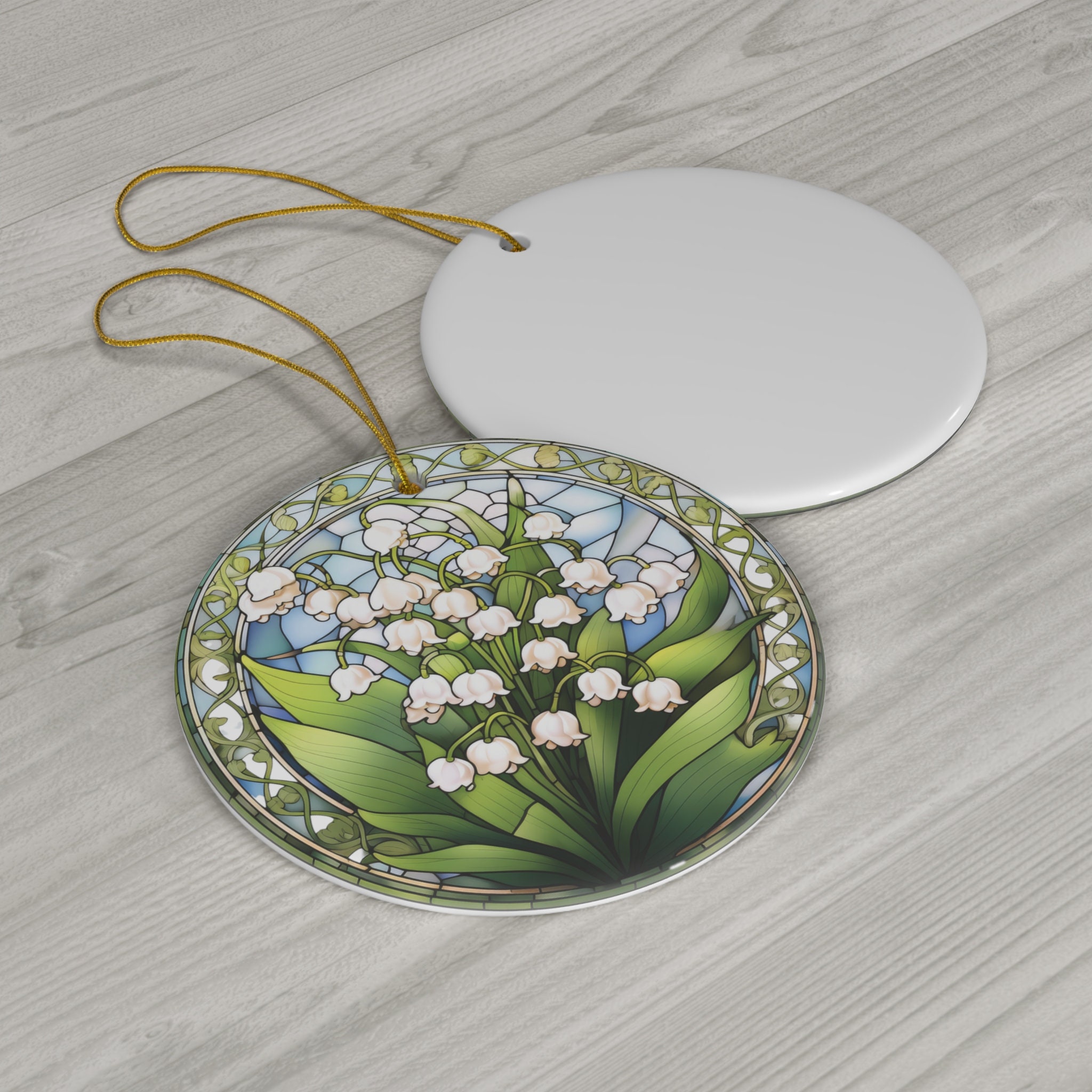 May Lillies Birth Flower Stained Glass Look With Ink on Ceramic ...