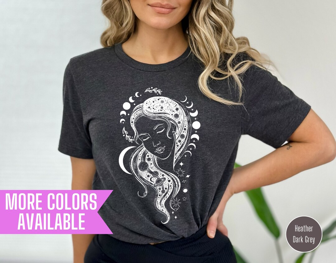Witchcraft Moon Goddess Shirt, Aesthetic Shirt, Moon Goddess, Goth ...