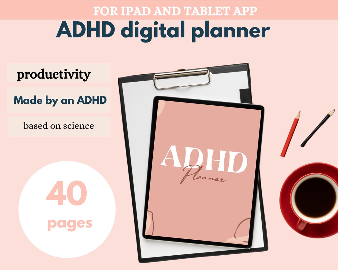 Adhd Printable PLANNER HABIT TRACKER Digital Adult Downloadable ...