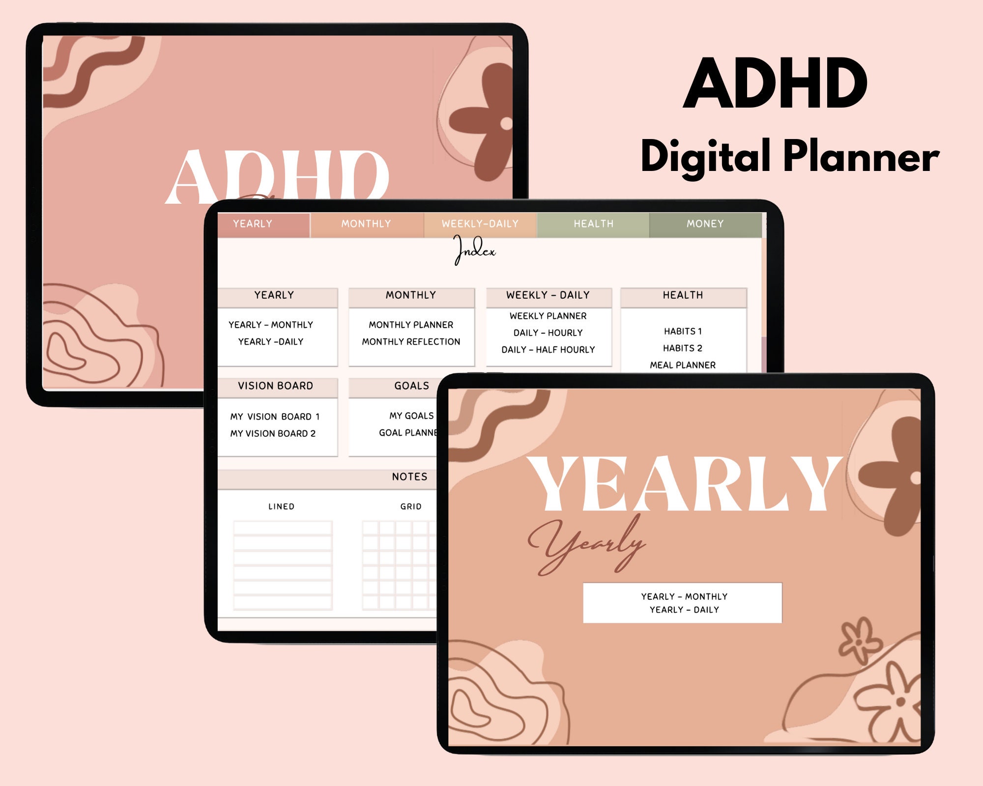 Adhd Printable PLANNER HABIT TRACKER Digital Adult Downloadable ...