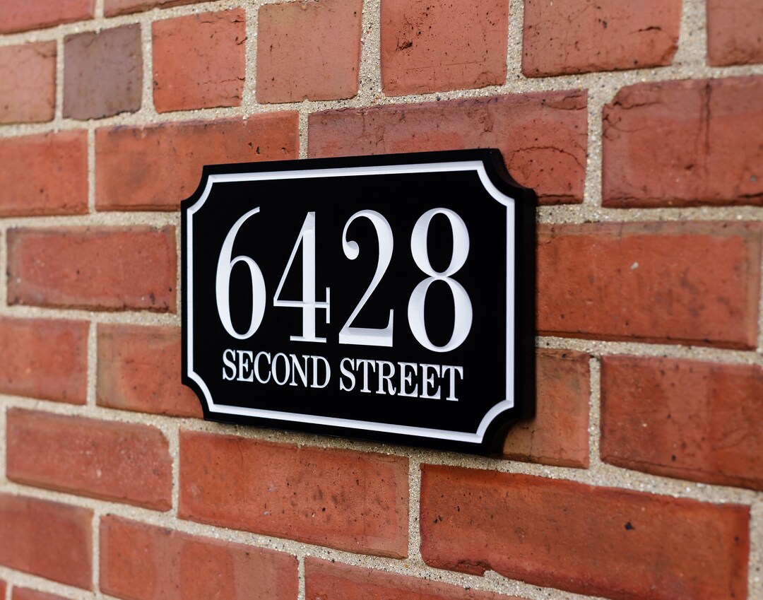 Carved Address Plaque With Street Name, House Number Sign - Etsy