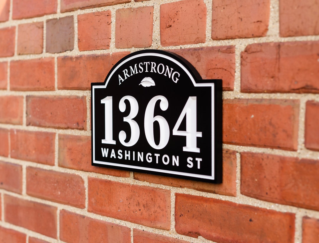 Carved Address Sign With Street Name and Family Name, Custom Address ...