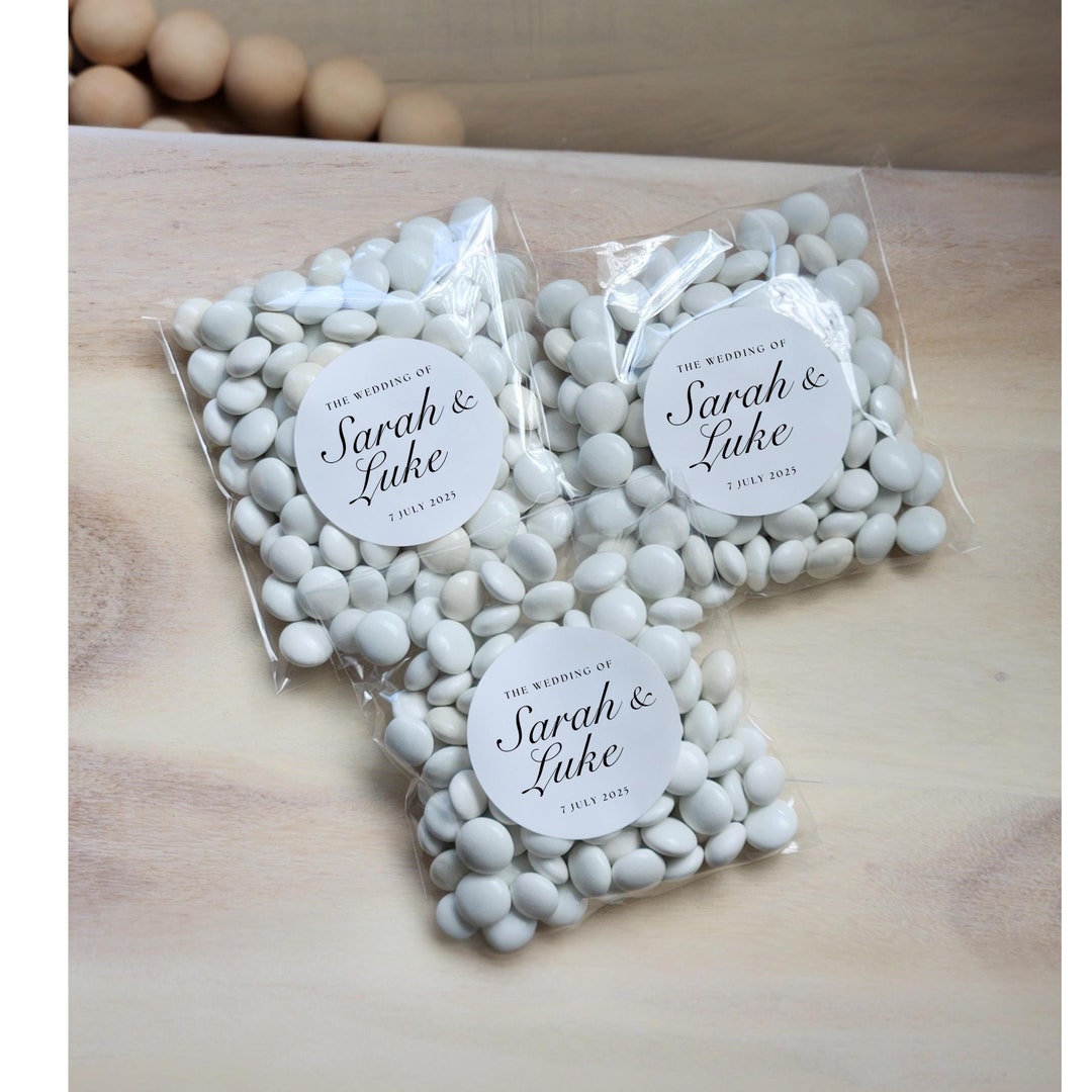 Custom Wedding Favor Stickers: Sweet Bag Labels, Guest Gift - Etsy