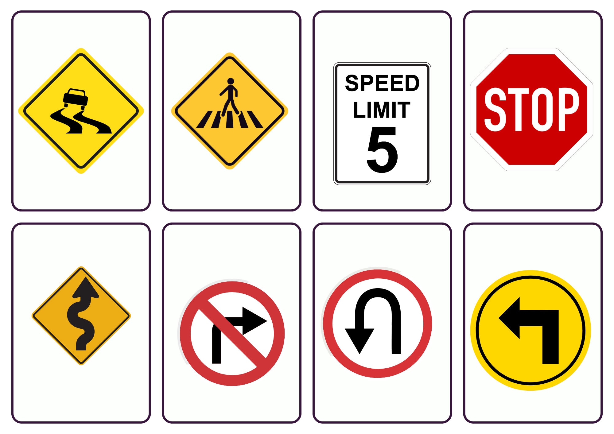 Driver's Education Flash Cards | Learn Road Signs & Rules | Study Aid ...