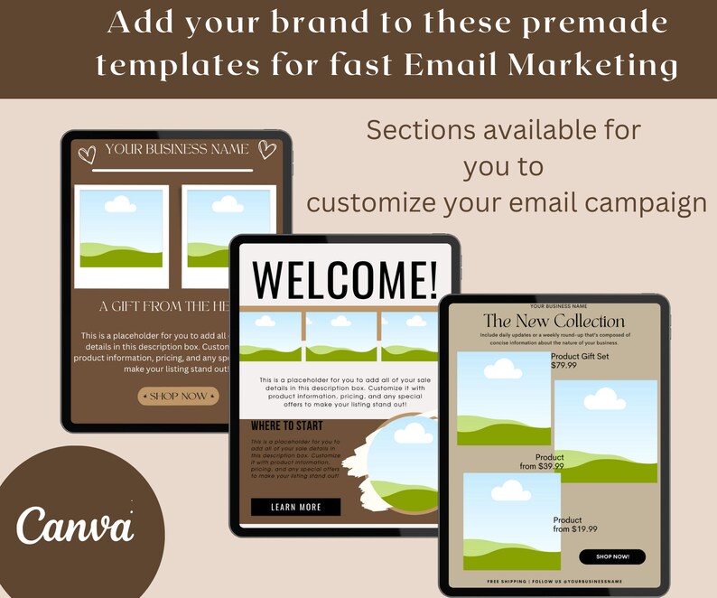 35 Customizable DIY Email Marketing Templates, Canva Template, Email ...
