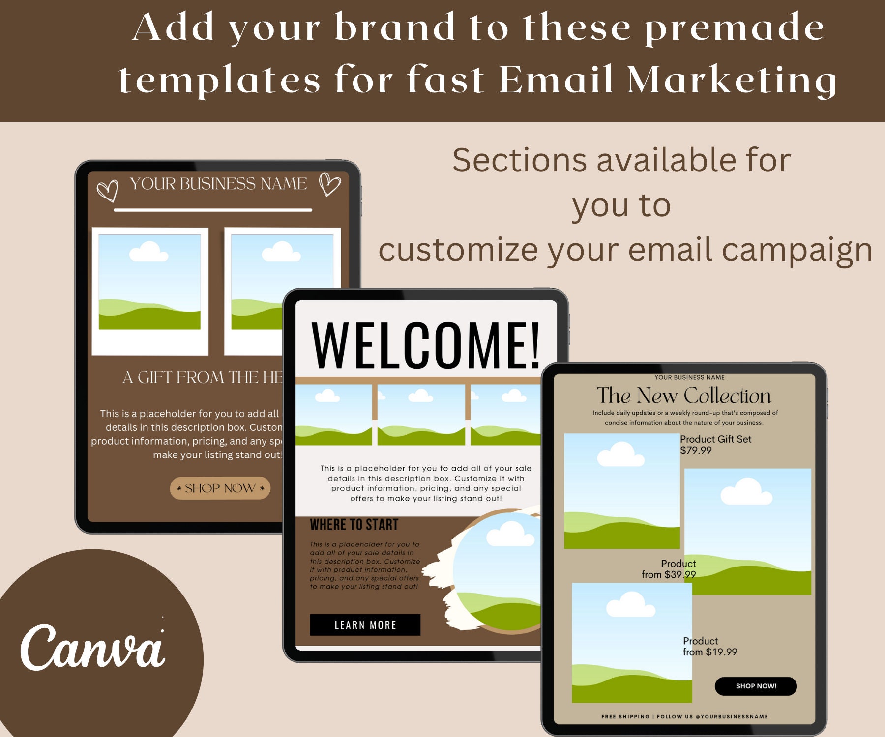35 Customizable DIY Email Marketing Templates, Canva Template, Email ...