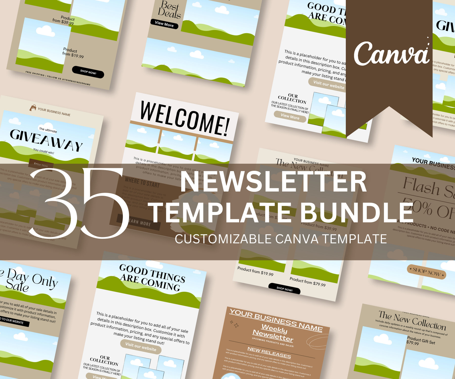 35 Customizable DIY Email Marketing Templates, Canva Template, Email ...