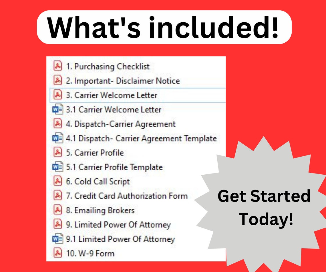 Freight Dispatch Documents Dispatch Carrier Agreement Truck Dispatch Trucking Power of Attorney ...