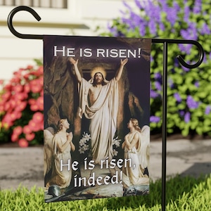 Resurrection Garden & House Flag, Catholic Gift, Easter, Jesus, Deacon ...
