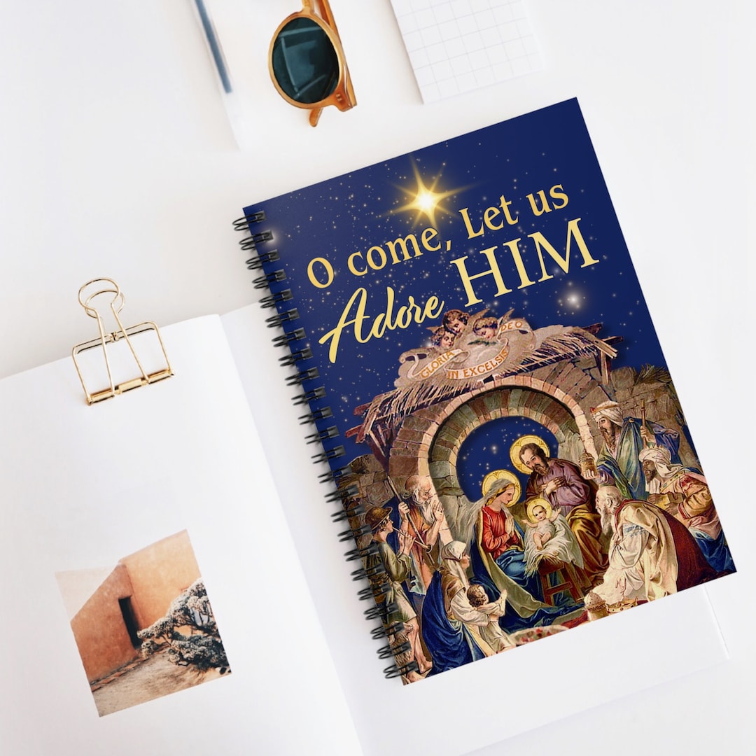 Christmas Nativity Spiral Notebook, Catholic, Priest Gift, Jesus, Saint ...