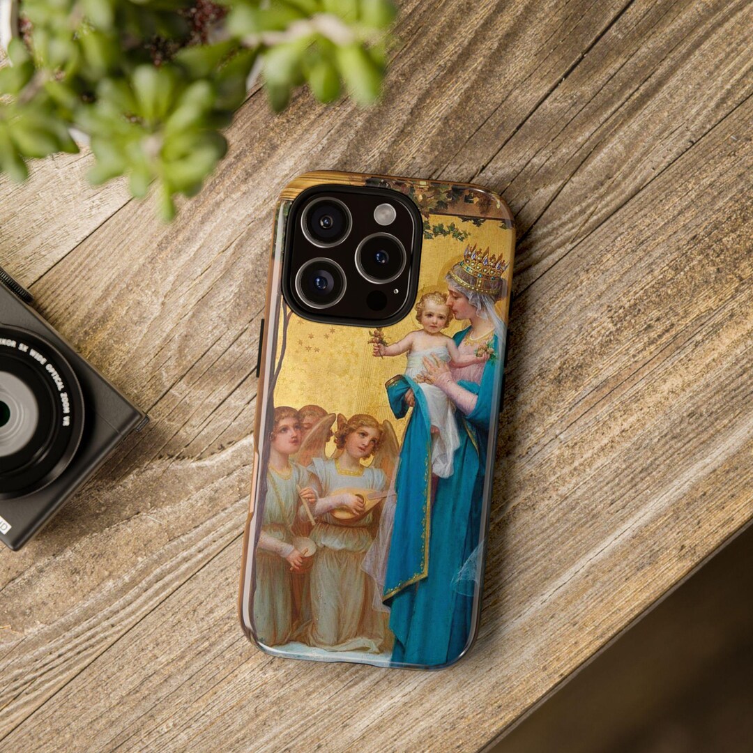 Madonna and Child With Angels Phone Case, Iphone, Google Pixel, Samsung ...