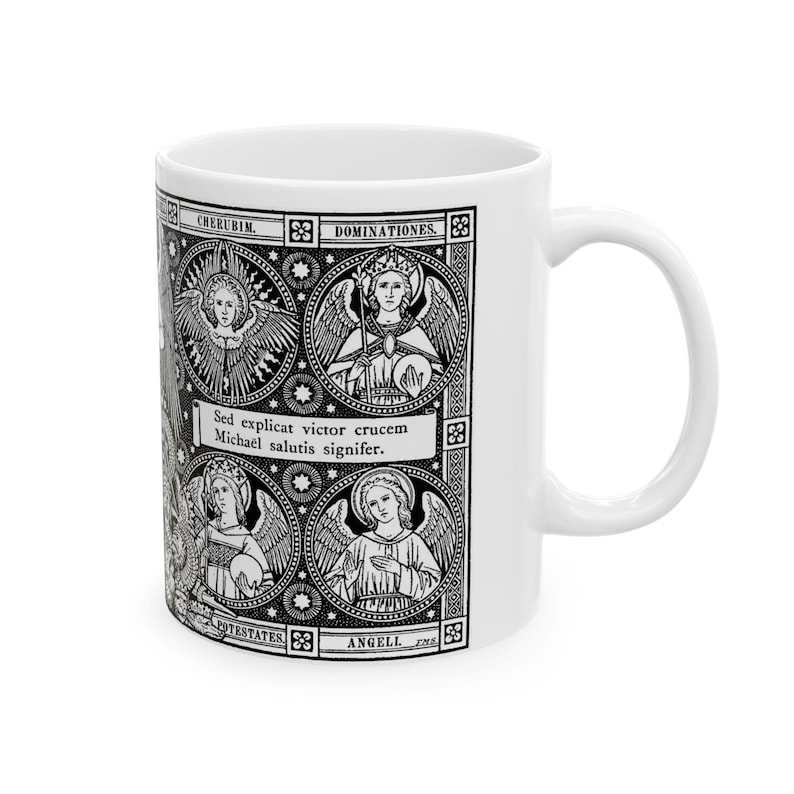 9 Choirs of Angels Ceramic Mug 11oz, 15oz, Latin, Traditional Catholic ...