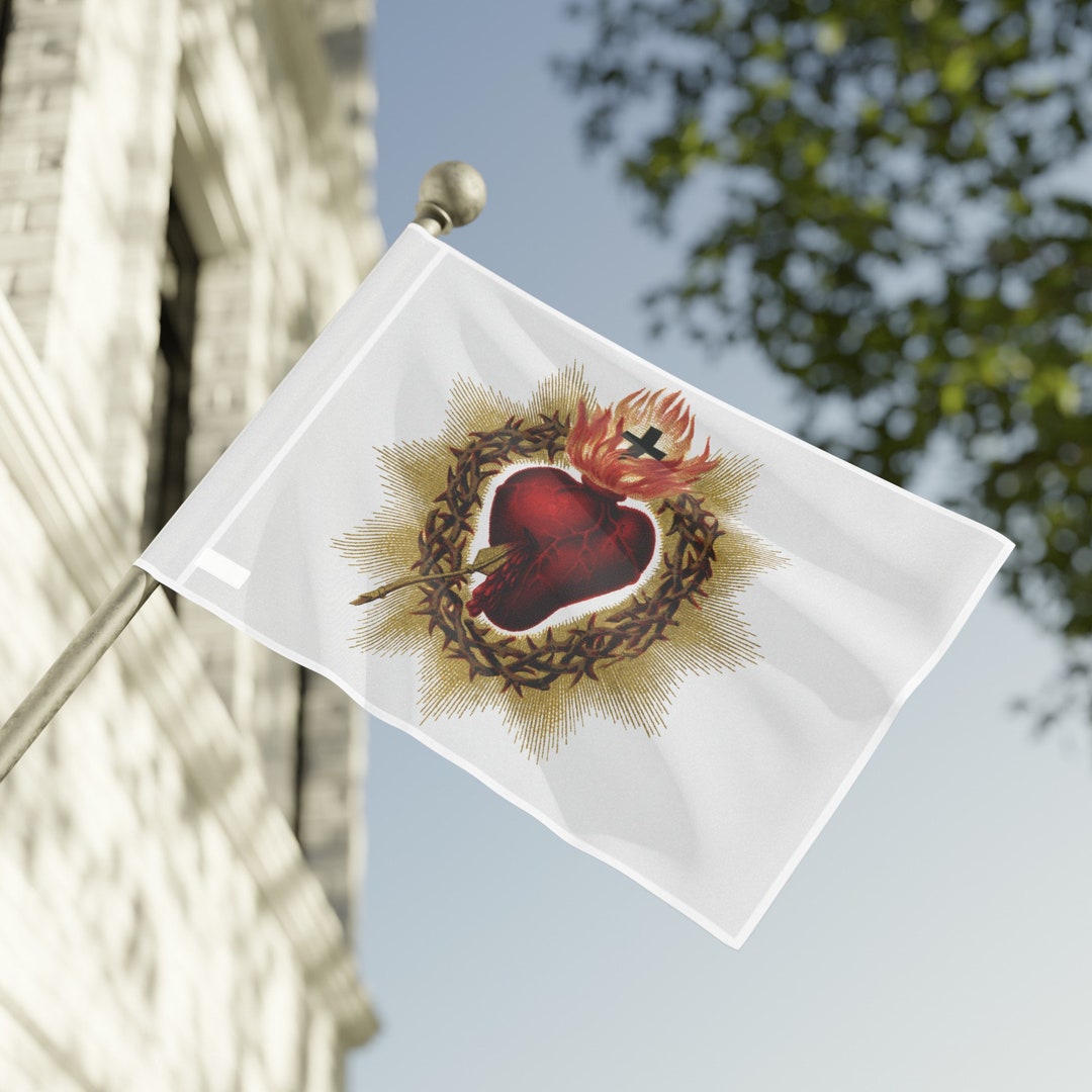 Sacred Heart of Jesus Flag, Catholic, Gift, Religious, Priest, Deacon ...