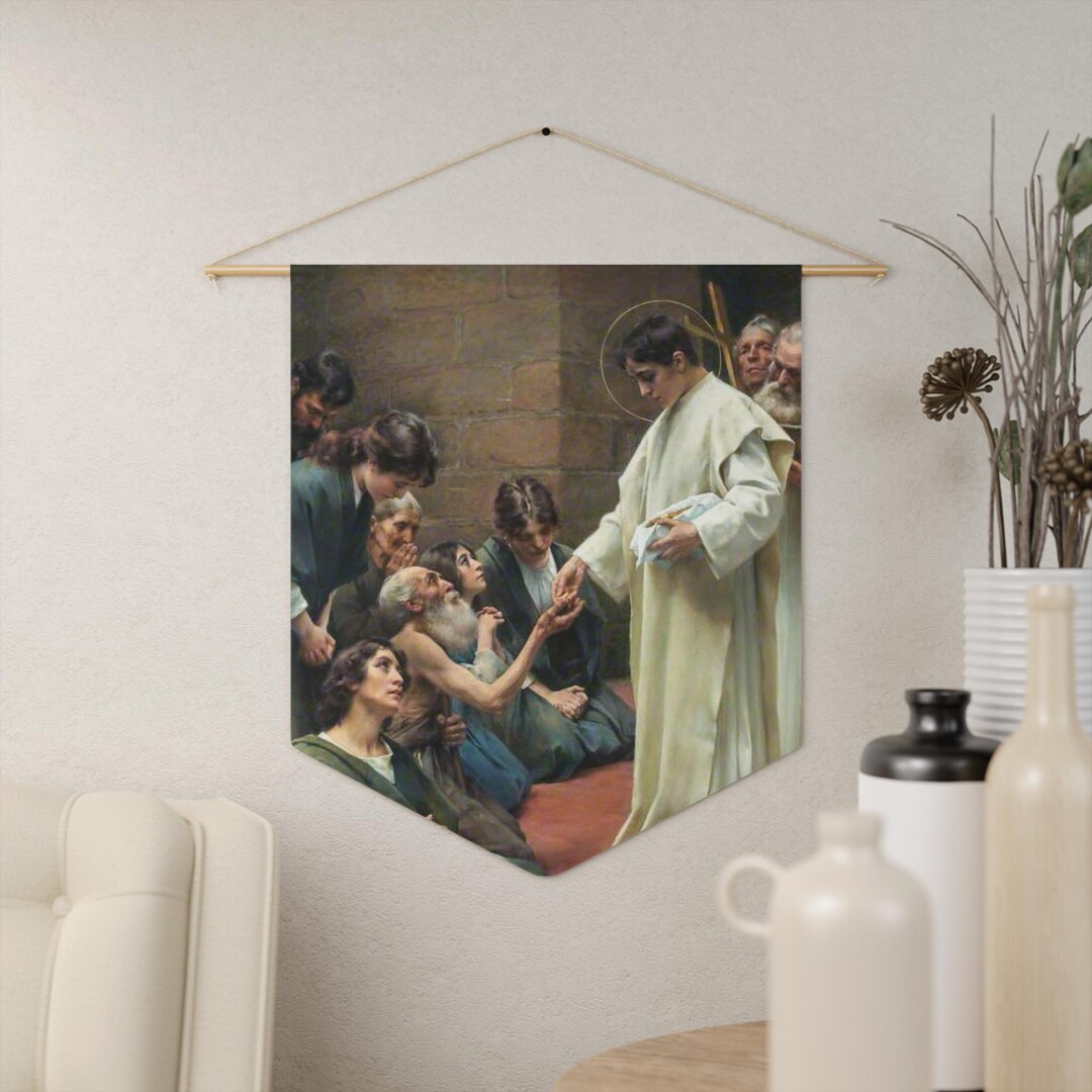 Saint Laurence Pennant, Banner Catholic, Gift, Traditional, Czech Fine ...