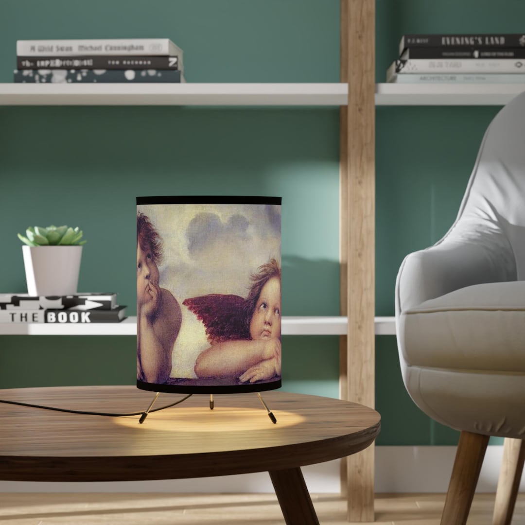 Putti Detail From Sistine Madonna Tripod Lamp, Catholic Gift, Aesthetic ...