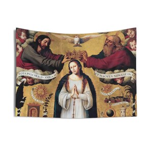 The Immaculate Conception Indoor Wall Tapestry, Traditional, Catholic ...