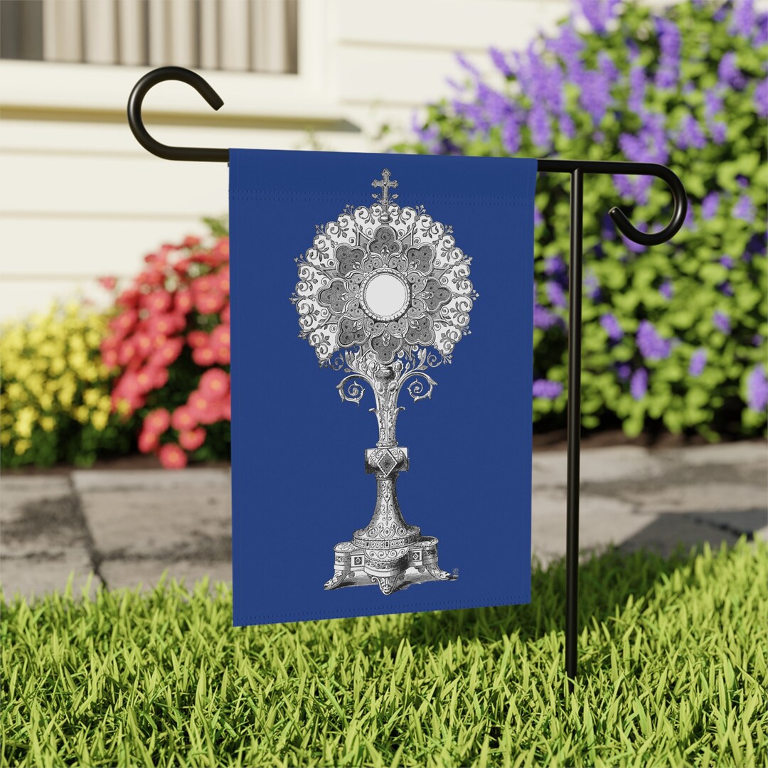 Eucharist Monstrance - Garden & House Flag, Catholic Gift, Jesus, First ...